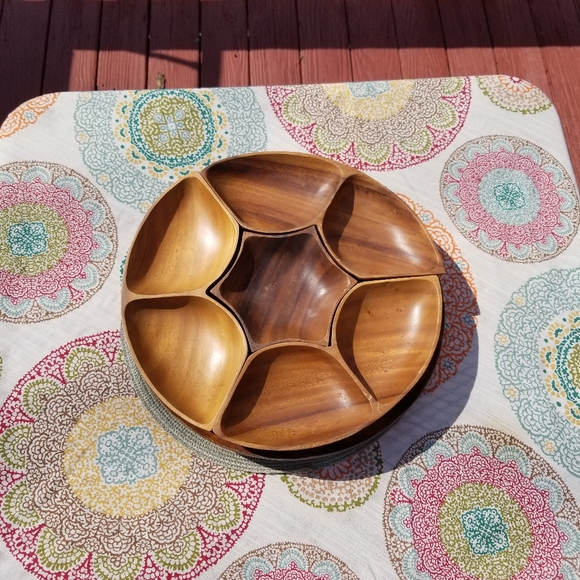 Dining | Mcm Wood Lazy Suzan Appetizer Dish | Poshmark